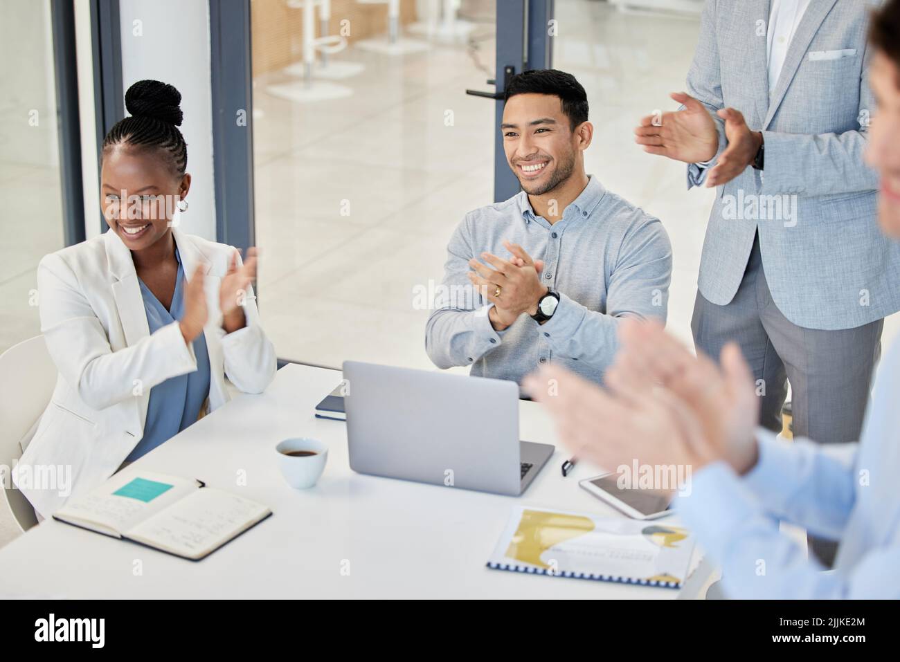 Its no wonder their work is well known. businesspeople clapping hands ...