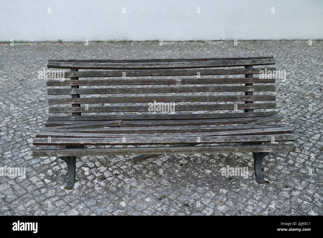 A closeup of broken bench Stock Photo - Alamy