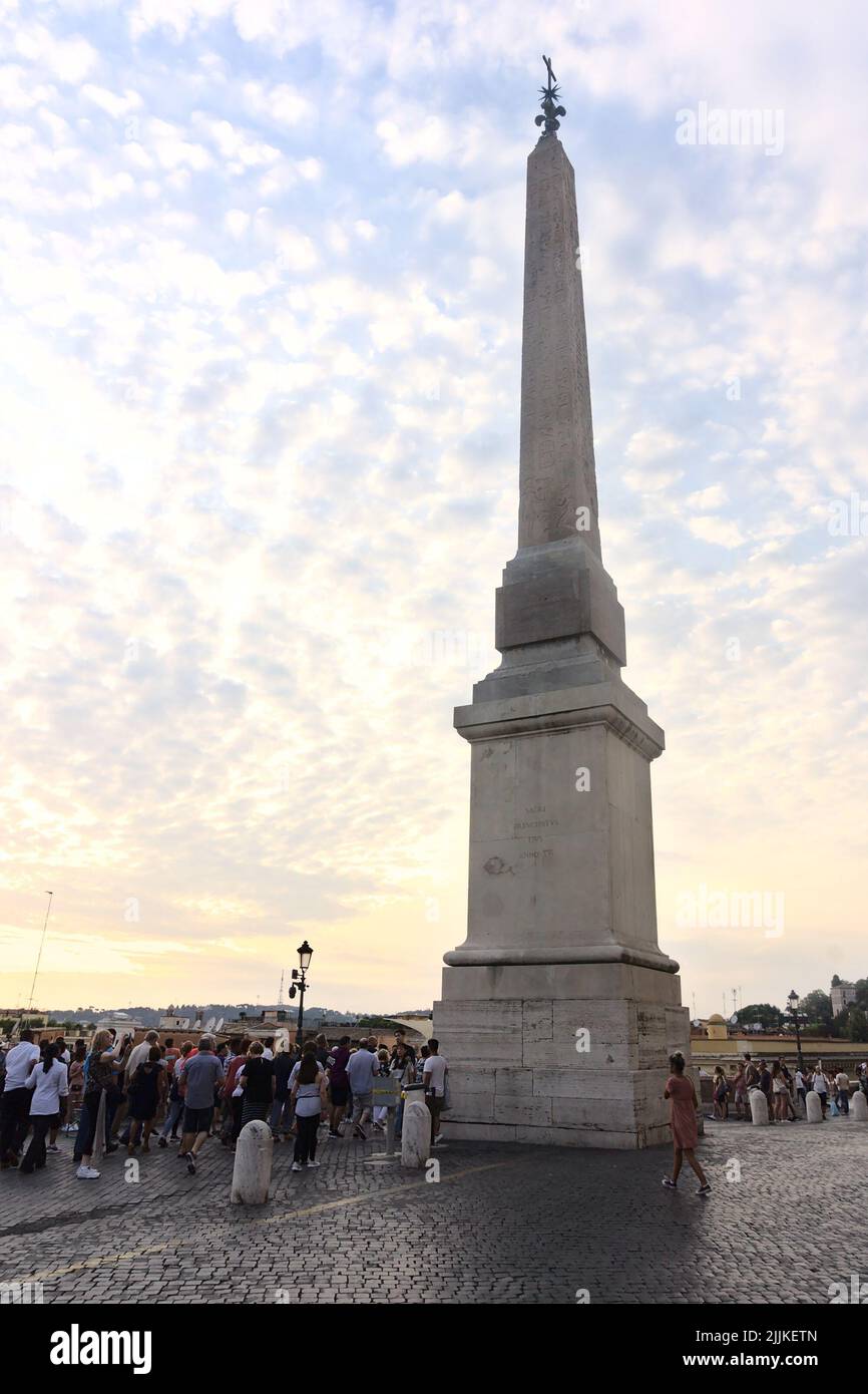 The Sallustiano obelisk column near Spanish Steps in Rome, Italy Stock ...