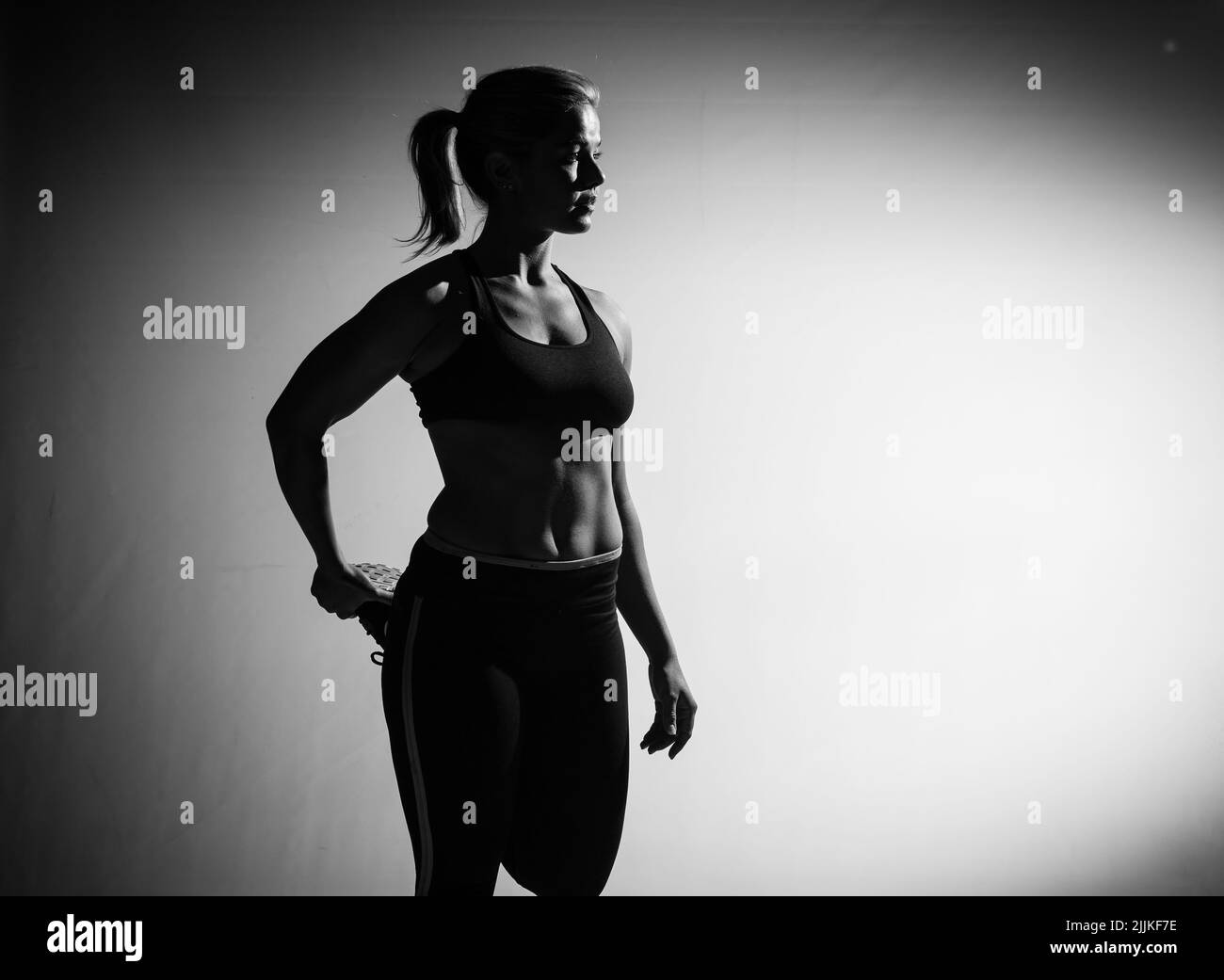 Fitness model female Black and White Stock Photos & Images - Alamy
