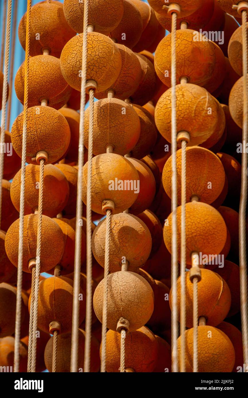 A Art work of old beach floaters in Doha corniche Qatar Stock Photo - Alamy