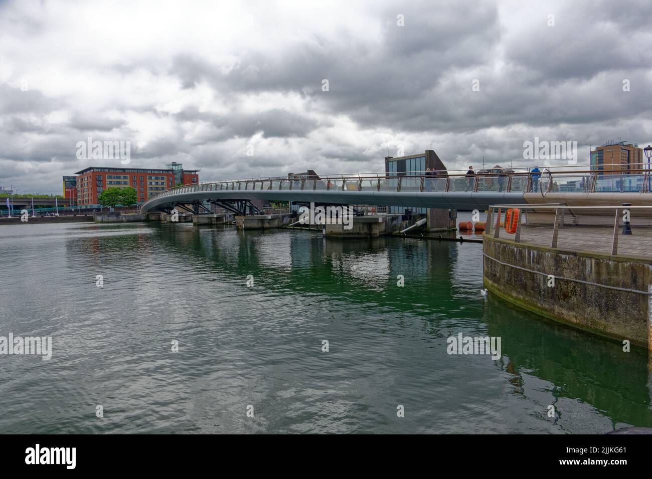 View of Lagan Weir Footbridge in Belfast Stock Photo - Alamy