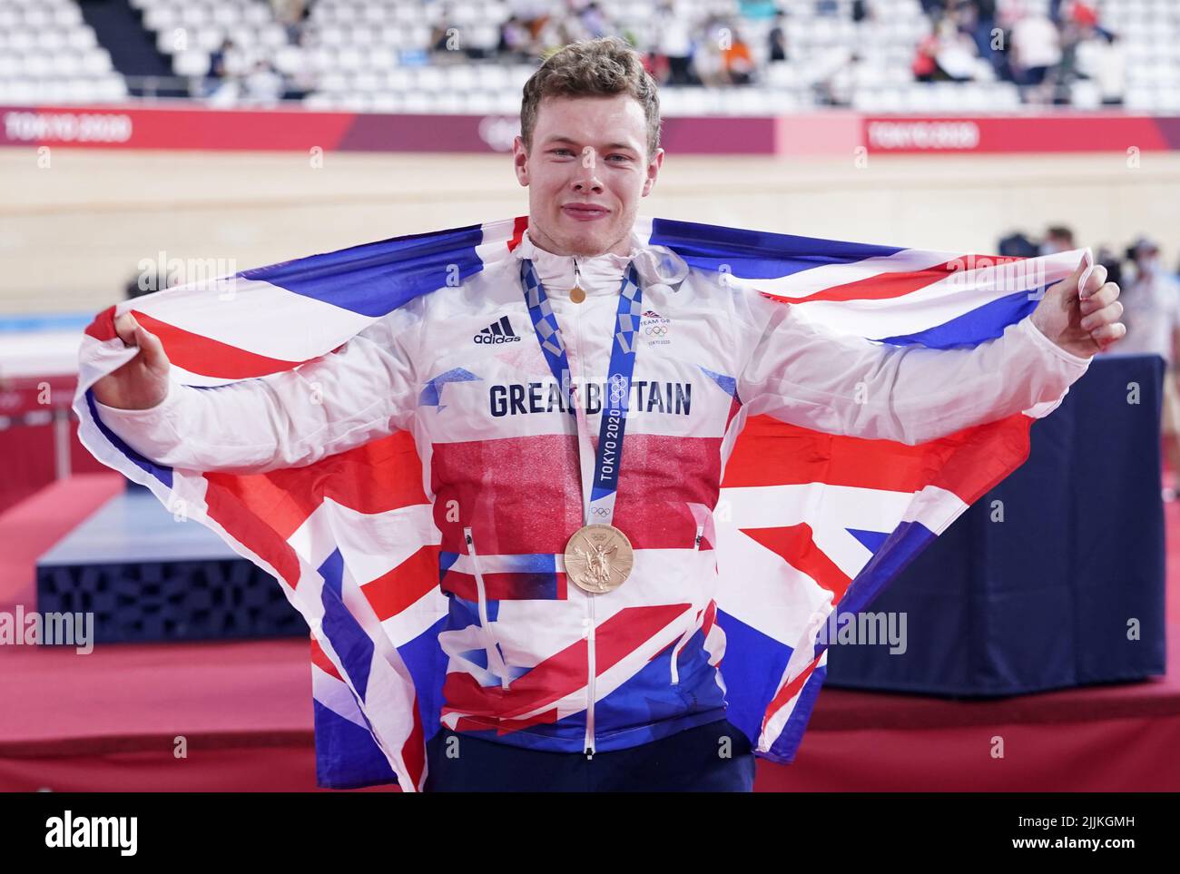 File photo dated 6-08-2021 of Great Britain's Jack Carlin celebrates on ...