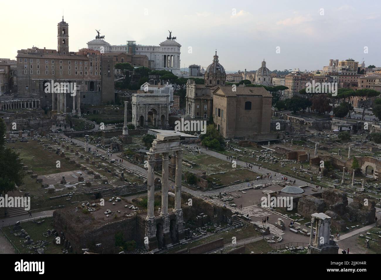The Roman Forum and its structure in the Palatine hills, Rome, Italy ...