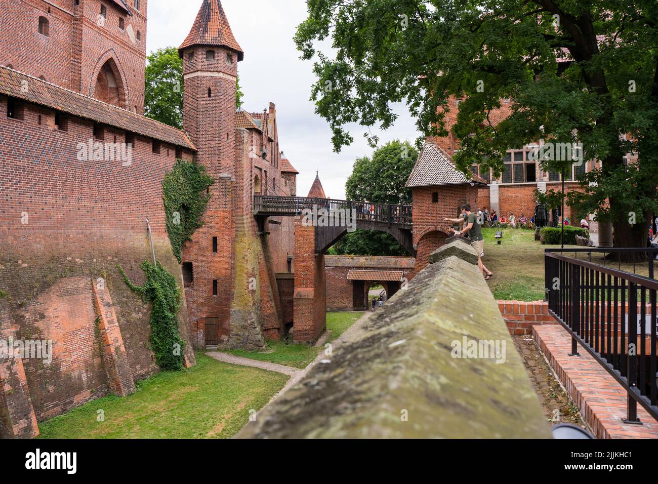 Malbork - Viev of the bridge leading from the middle castle to the high ...