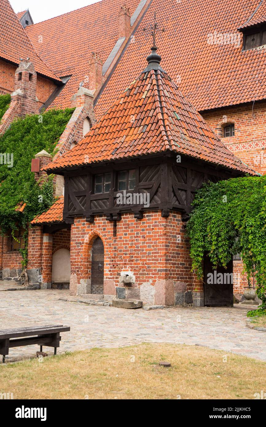 A built-up well in the castle in Malbork (square in the middle castle ...