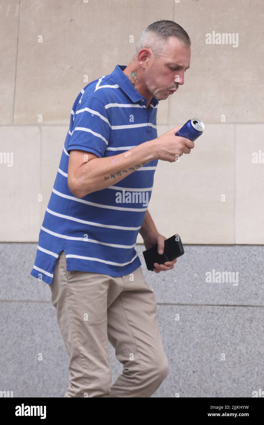 Kenny Defelice, 44, of Kenton Road in Harrow, north-west London leaves ...