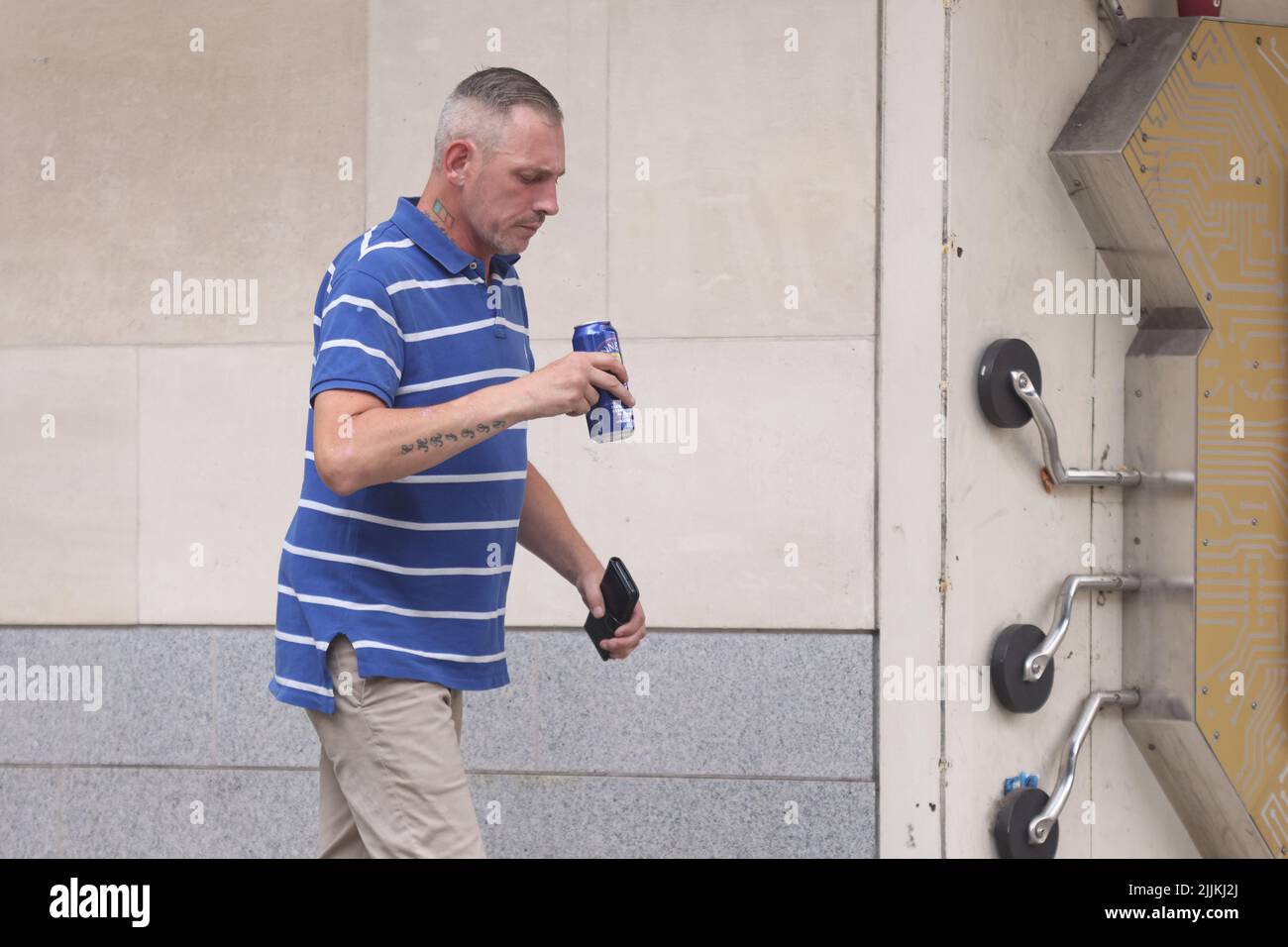 Kenny Defelice, 44, of Kenton Road in Harrow, north-west London leaves ...