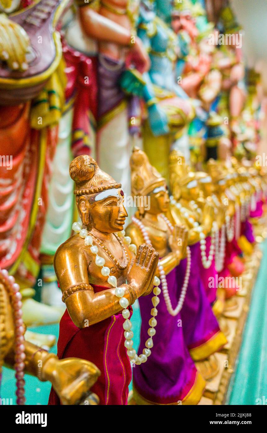 closeup photo of statues in hindu temple in Kuala Lumpur Stock Photo ...
