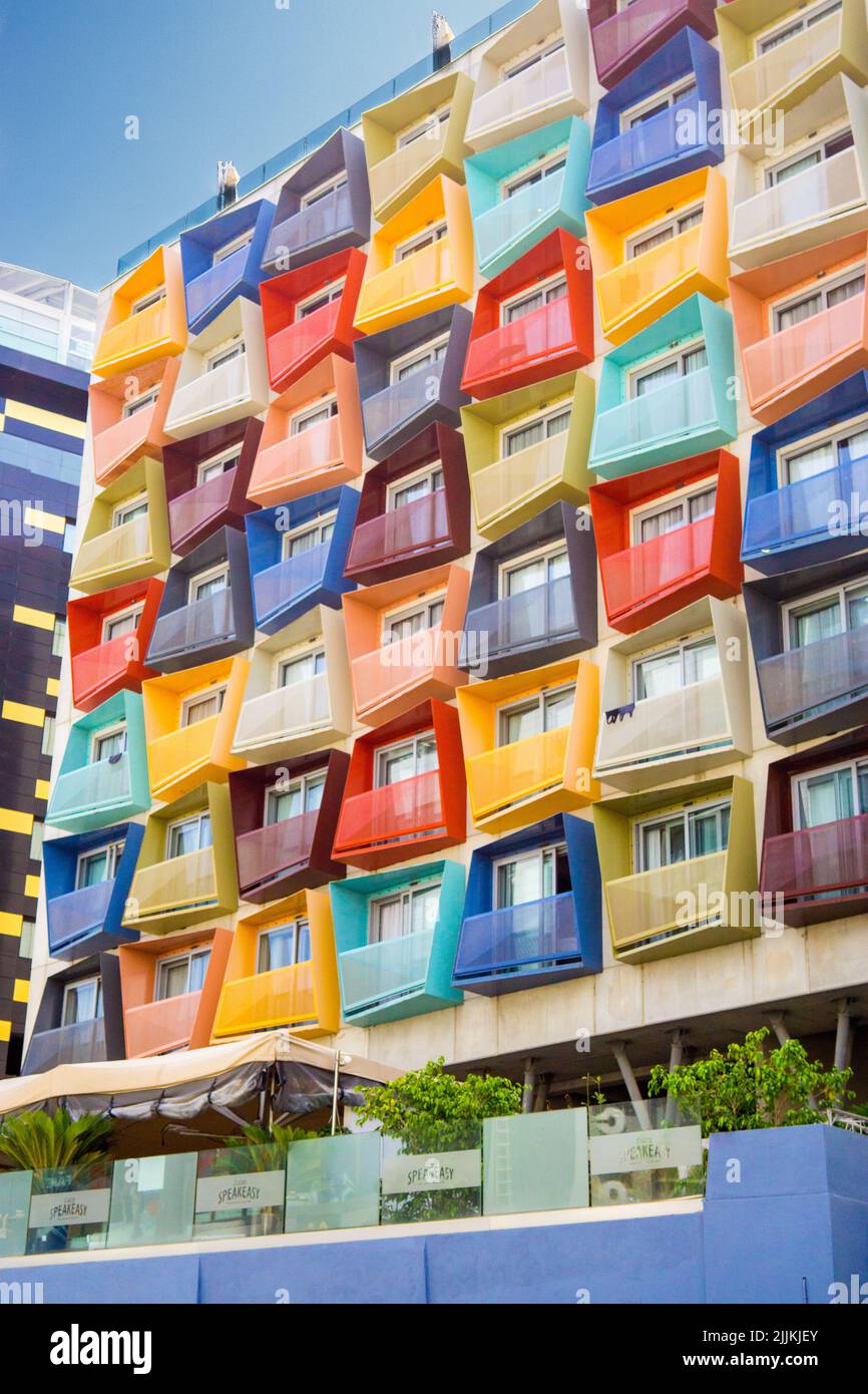 The exterior of the Holiday Inn Express Malta building with colorful ...