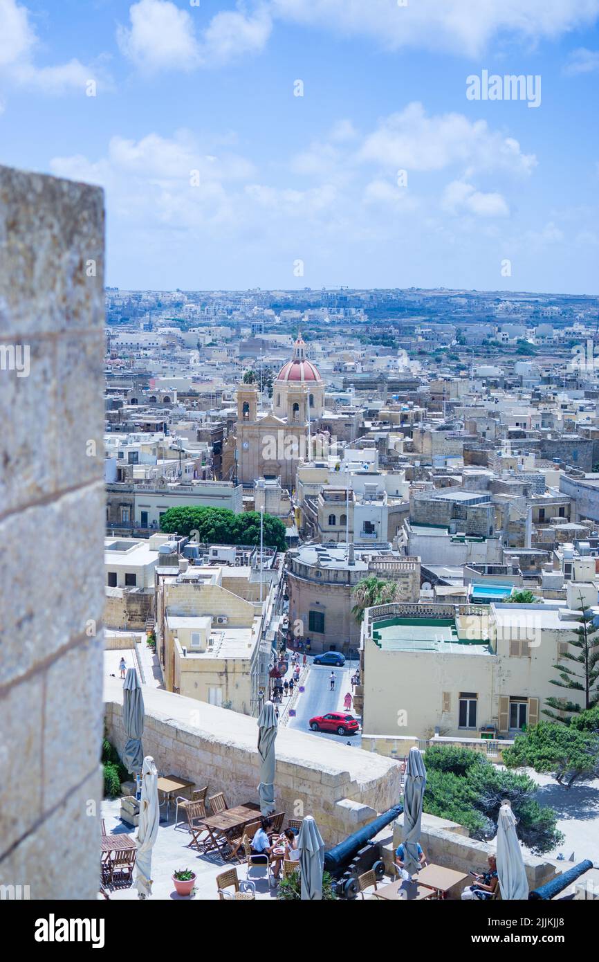 A beautiful view from the Citadel of Victoria on the island of Gozo ...