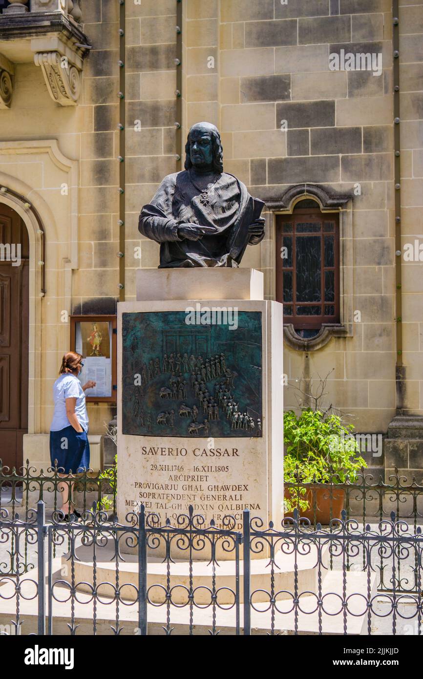 A statue at Citadel of Victoria on the island of Gozo, Malta Stock ...