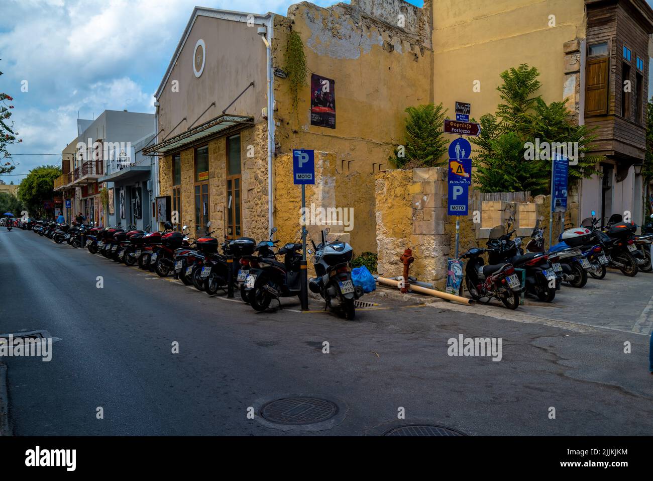 A parking spot in Rethymno, Crete island in Greece Stock Photo - Alamy