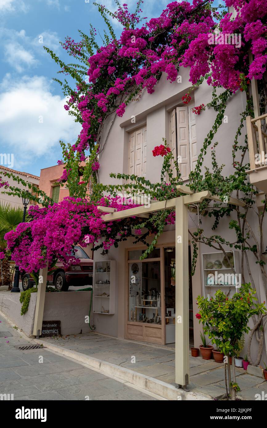A flower house in Rethymno, Crete island in Greece Stock Photo - Alamy