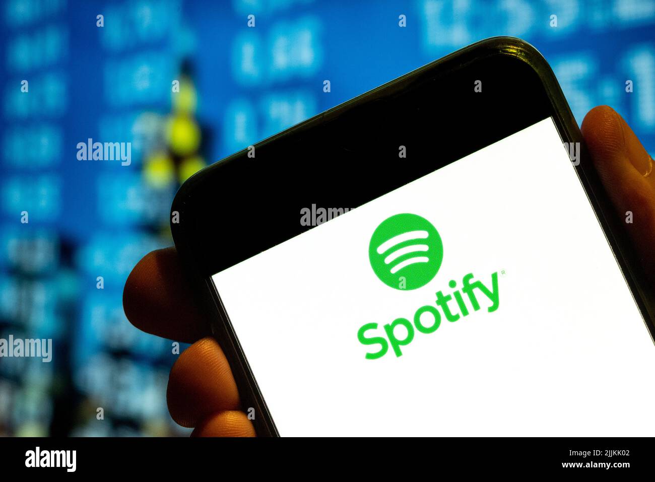 In this photo illustration, the Swedish music streaming platform ...