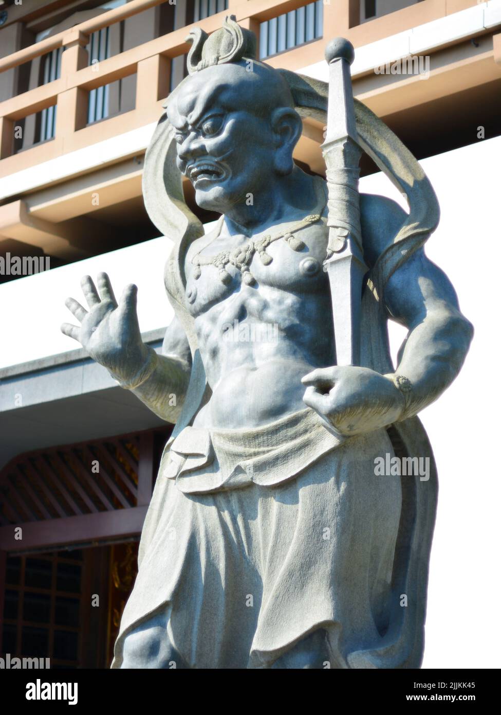 A close-up shot of a statue of a Japanese ancient temple guardian Stock ...