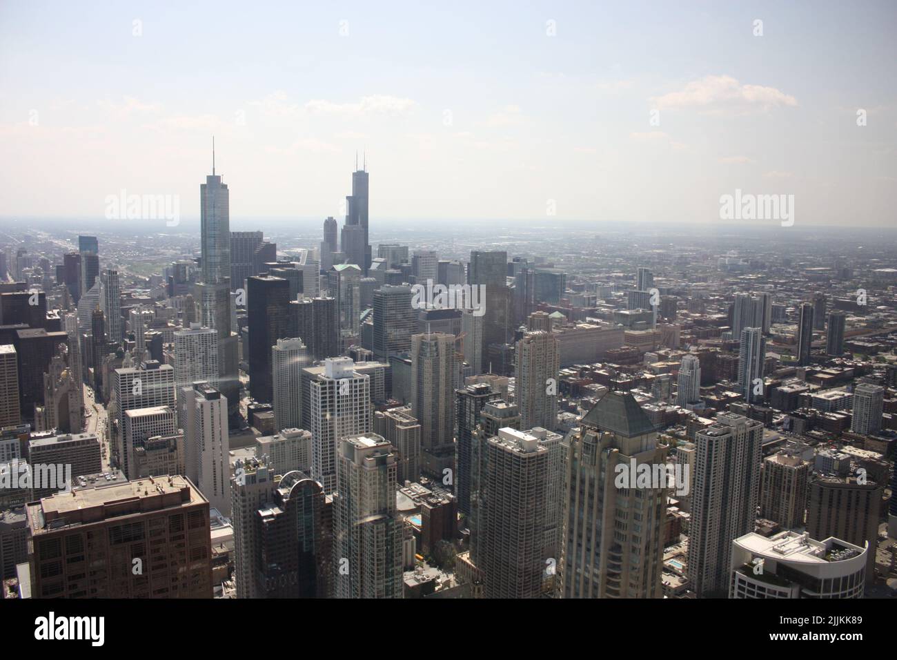 A bird's eye view of the cityscape of Chicago, the United States on a ...