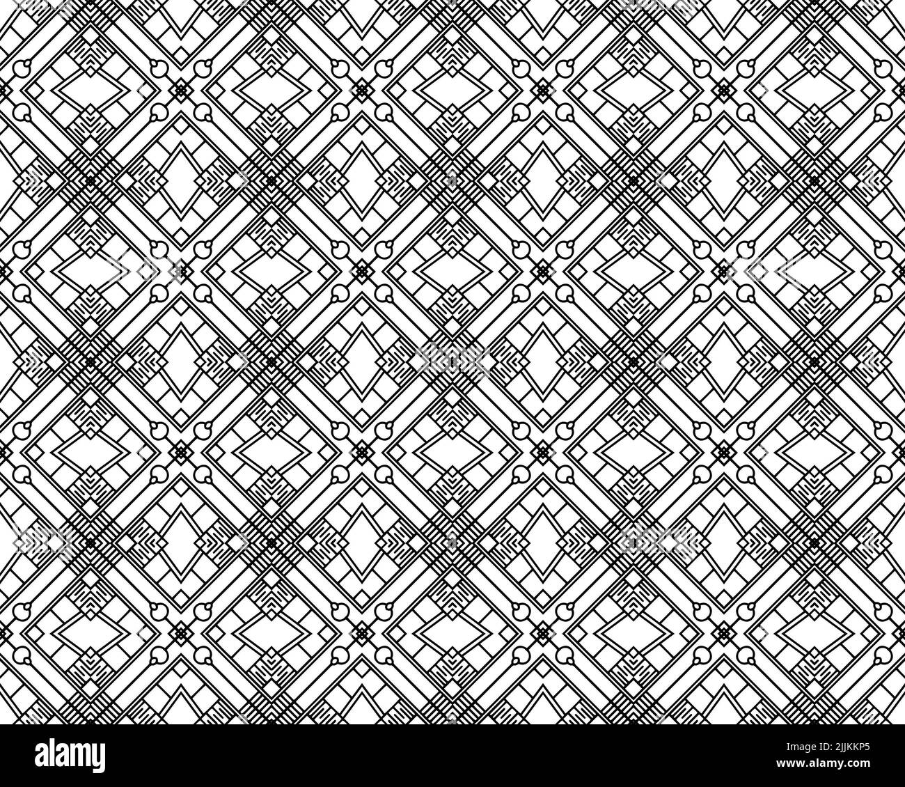 An illustration of the black and white geometric shape seamless tile ...