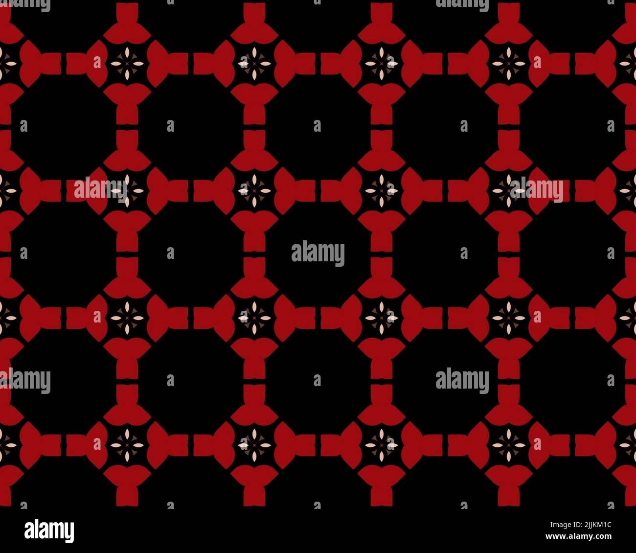 A seamless pattern of octagons in black and red that can be used for ...
