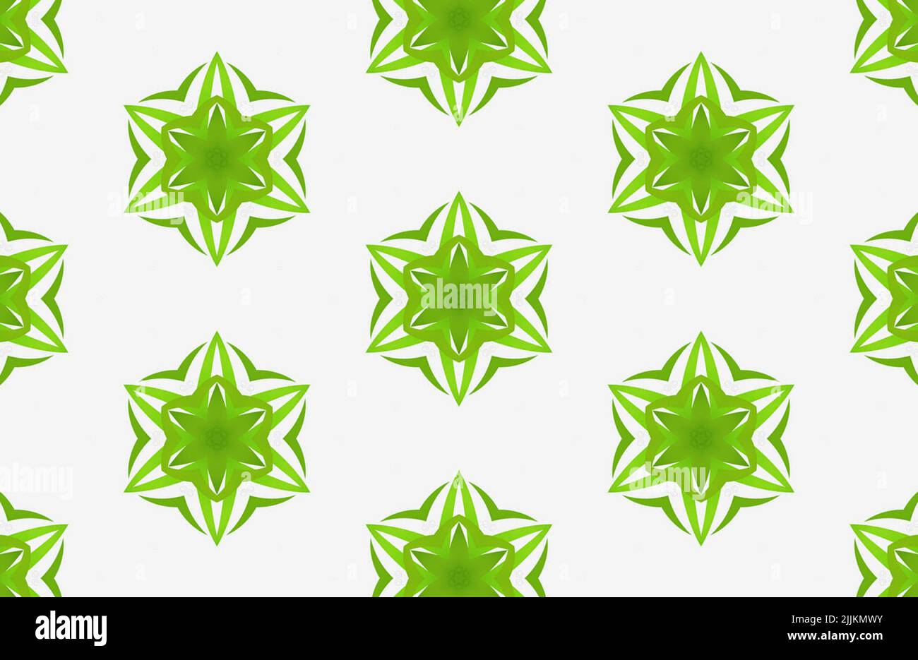 The Decorative ornaments seamless pattern with green color geometrical ...