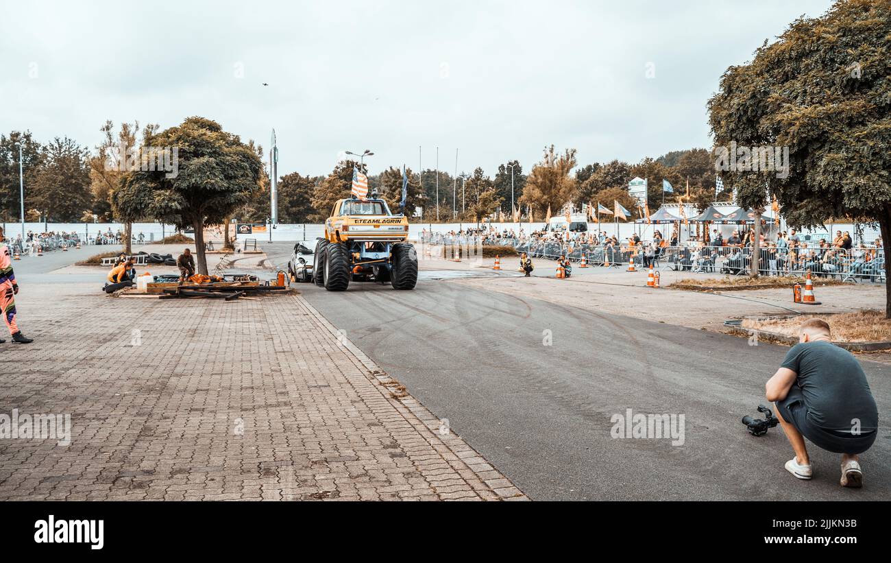 The monster truck at Lagrin's Action Sport Team show in Lohne, Germany ...