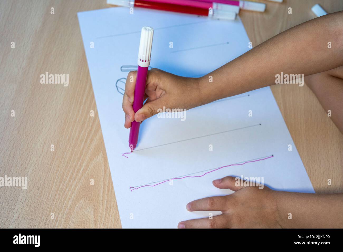 Worksheet tracing lines hi-res stock photography and images - Alamy