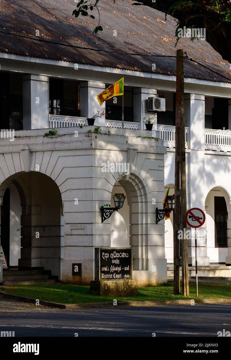 Galle High Court white colonial-style building Stock Photo - Alamy