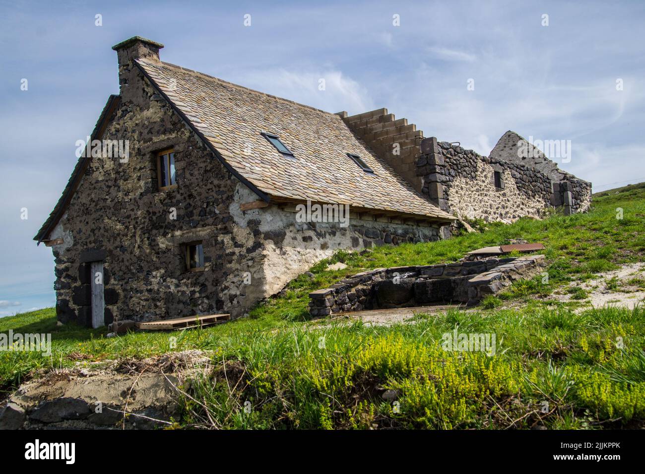 A view of old rural buildings under the bright sunlight Stock Photo - Alamy