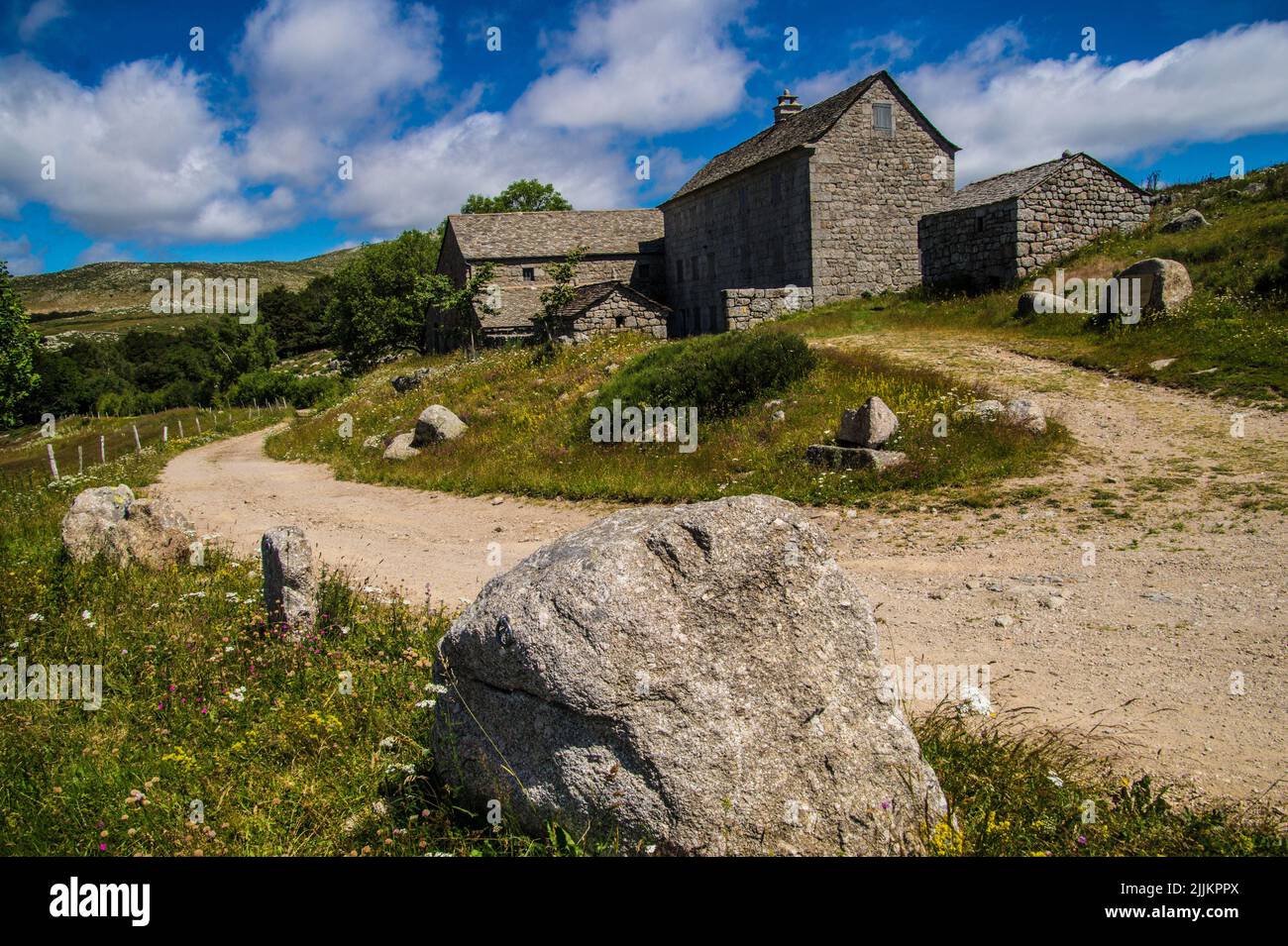 A view of old rural buildings under the bright sunlight Stock Photo - Alamy