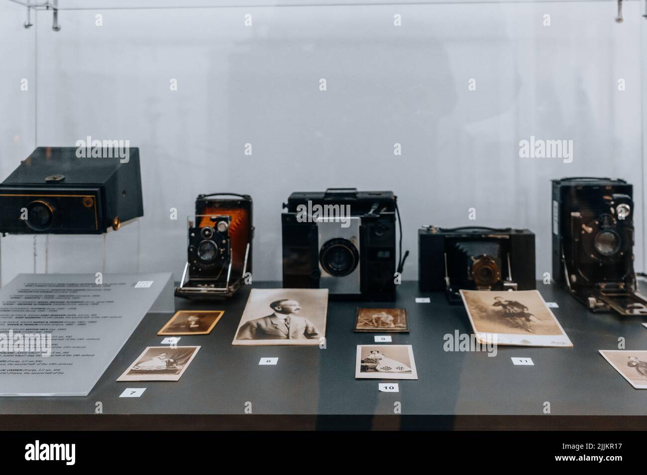 Old vintage cameras. Historical pieces in a museum in Iasi Romania ...