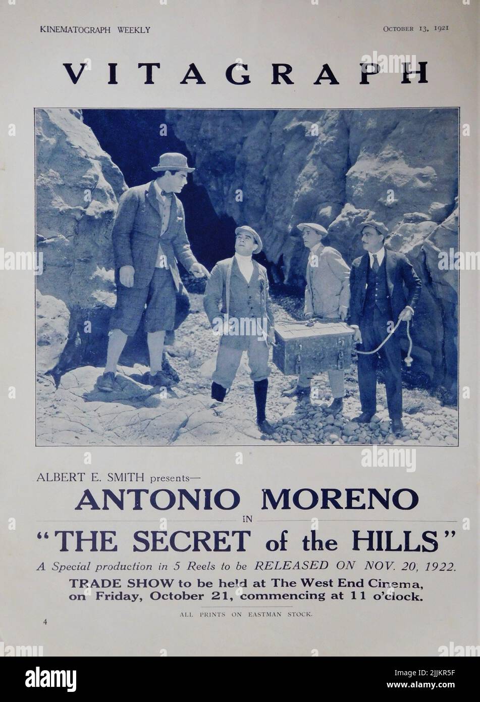 ANTONIO MORENO in the 5 Reel Feature THE SECRET OF THE HILLS 1921 ...