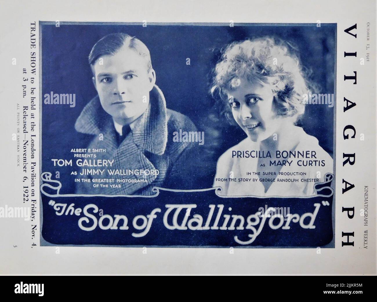 TOM GALLERY and PRISCILLA BONNER in THE SON OF WALLINGFORD 1921 ...