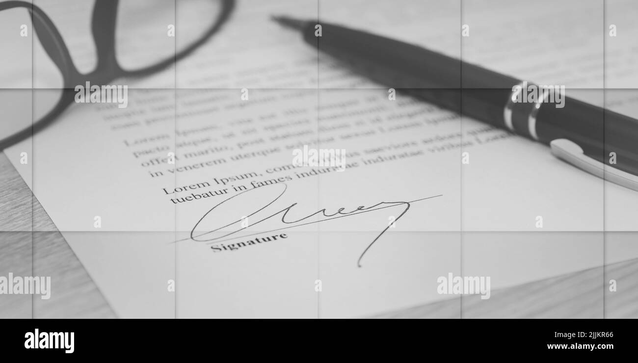 Signing document Black and White Stock Photos & Images - Alamy