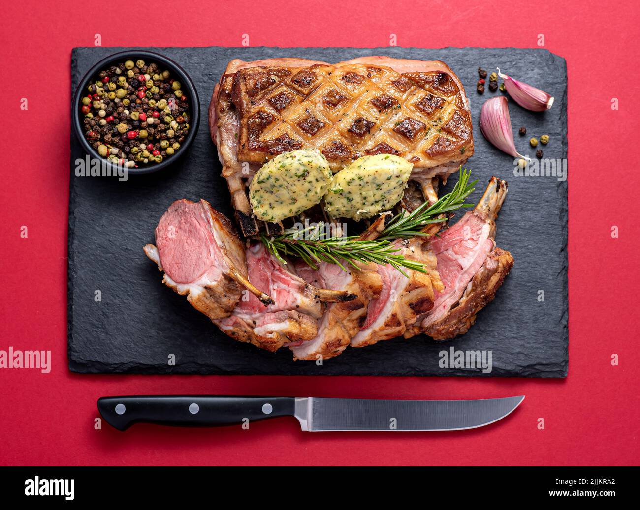 Food photography of rost racks of lamb Stock Photo - Alamy