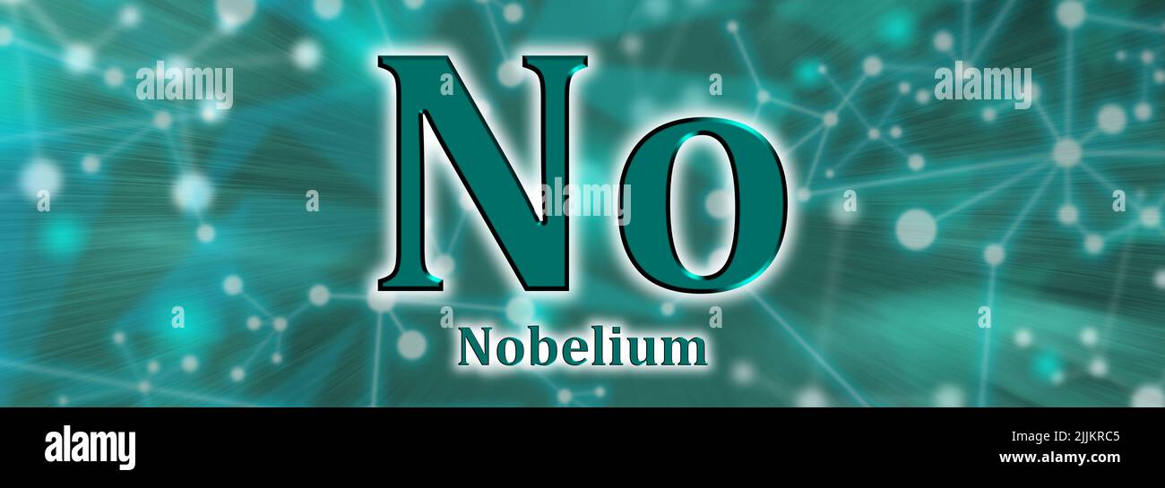 No symbol. Nobelium chemical element on green network background Stock ...
