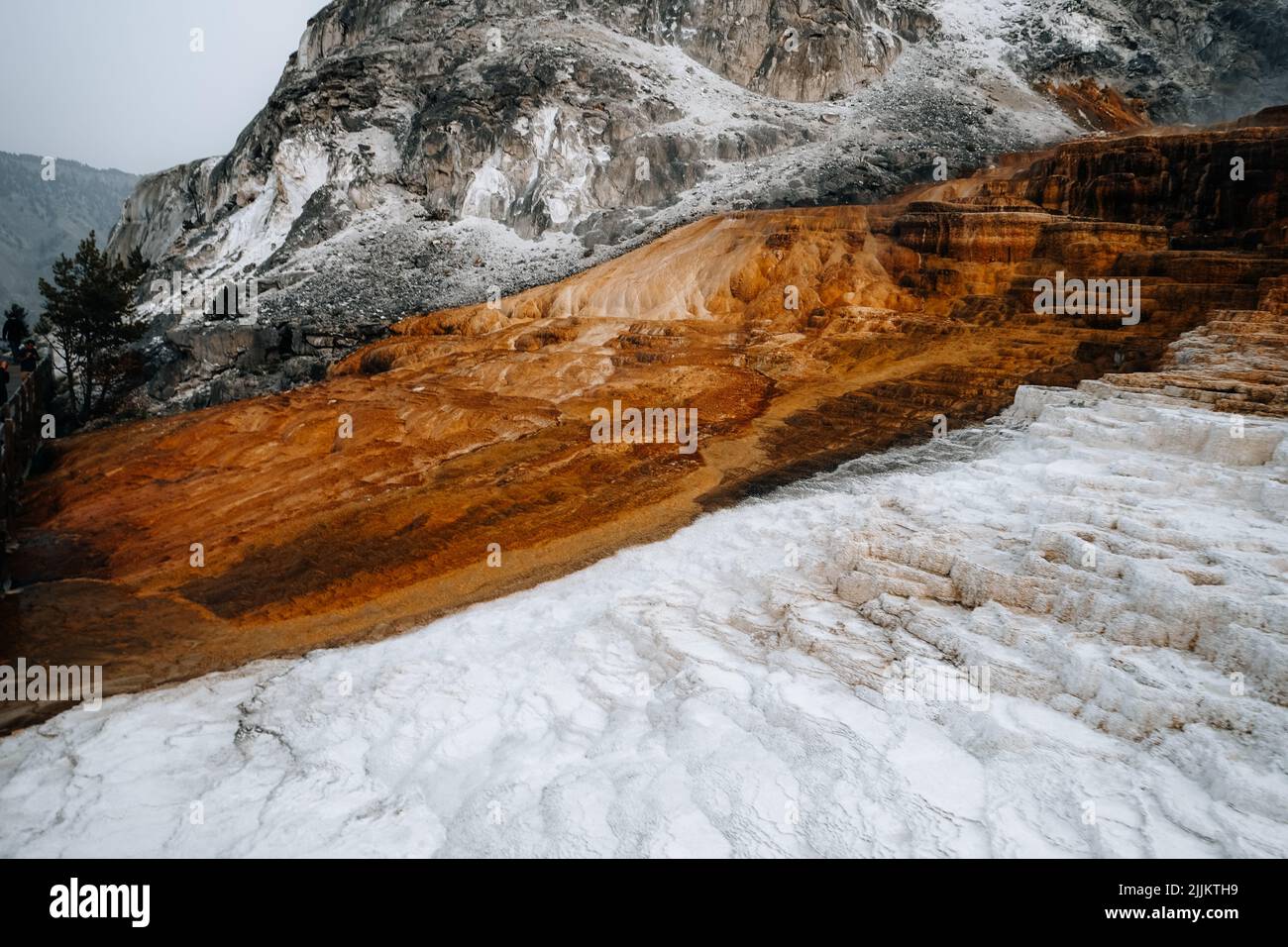 A view of Sulfur deposits in Yellowstone National Park Stock Photo - Alamy