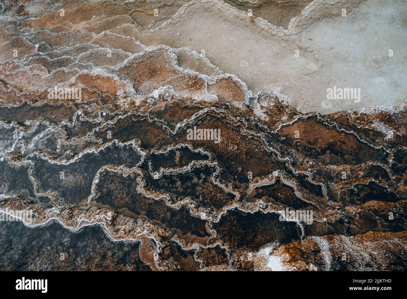 A view of Sulfur deposits in Yellowstone National Park Stock Photo - Alamy
