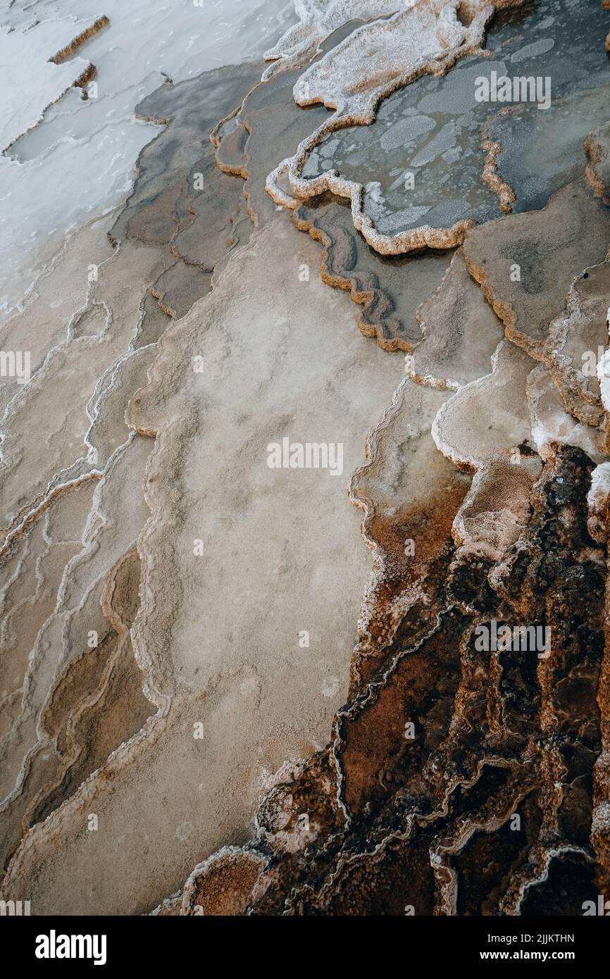 A view of Sulfur deposits in Yellowstone National Park Stock Photo - Alamy