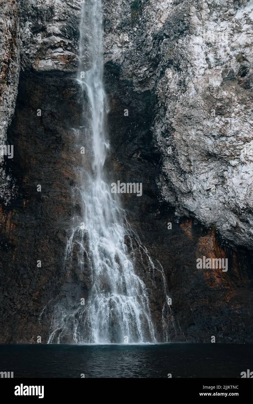 A beautiful view of a waterfall in Yellowstone National Park Stock ...