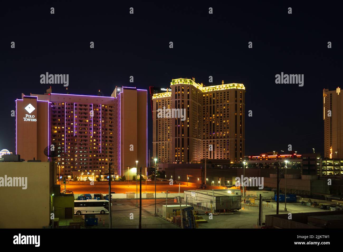 A night view of modern buildings in Las Vegas, Nevada Stock Photo - Alamy