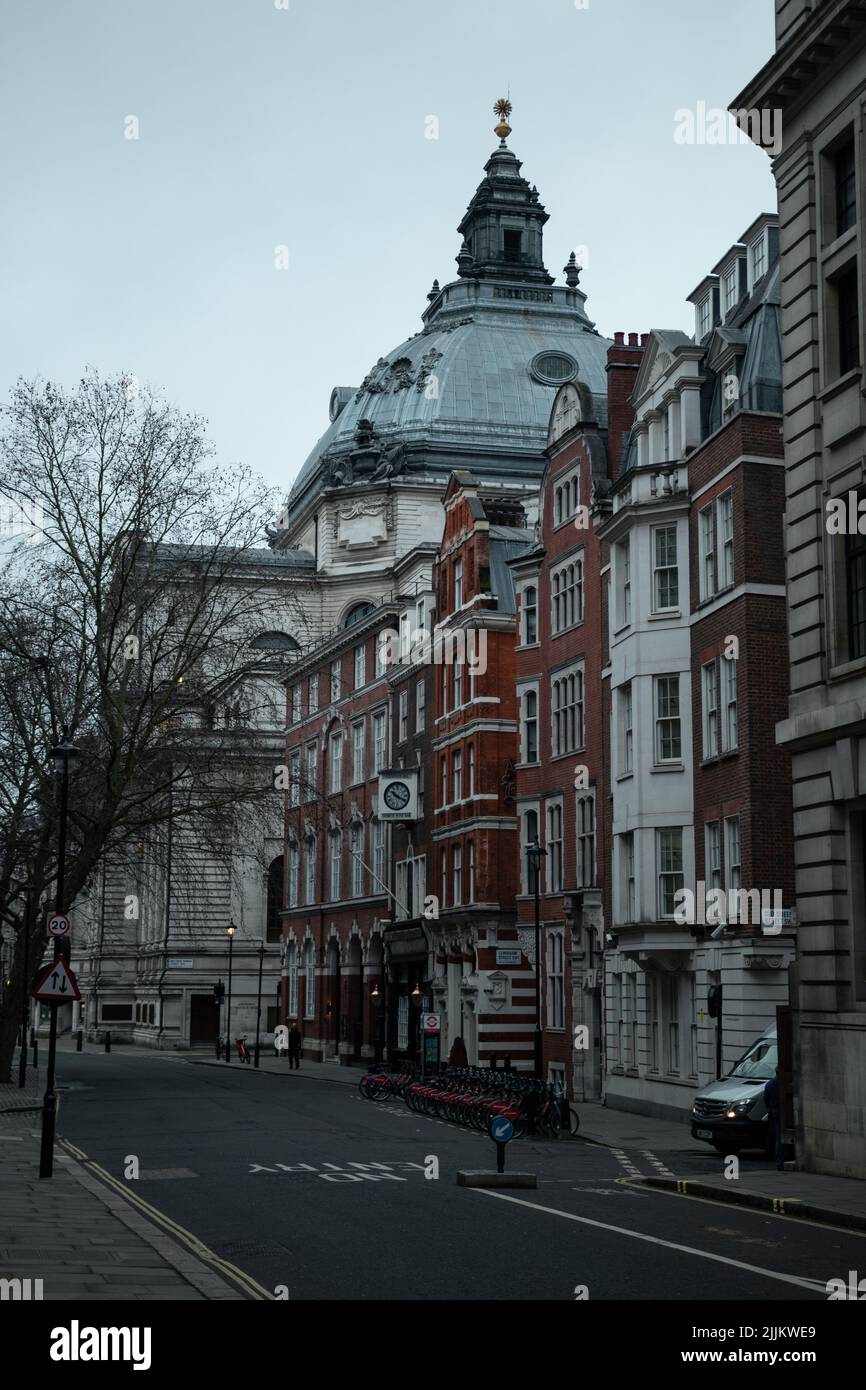 The classic buildings in Street of London in the winter Stock Photo - Alamy