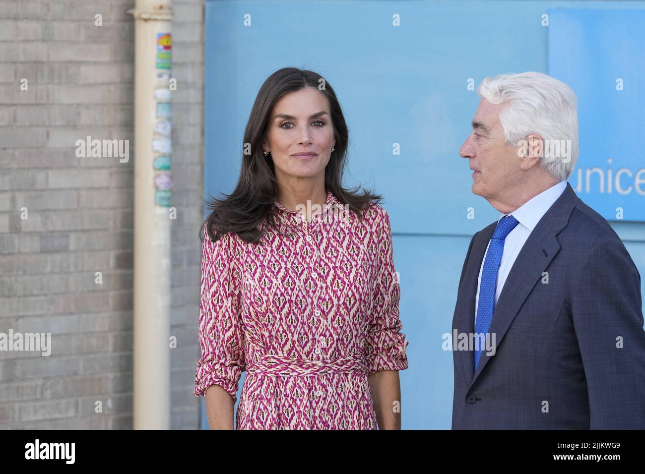 27-07-2022 Madrid Queen Letizia and UNICEF president Gustavo Suarez ...