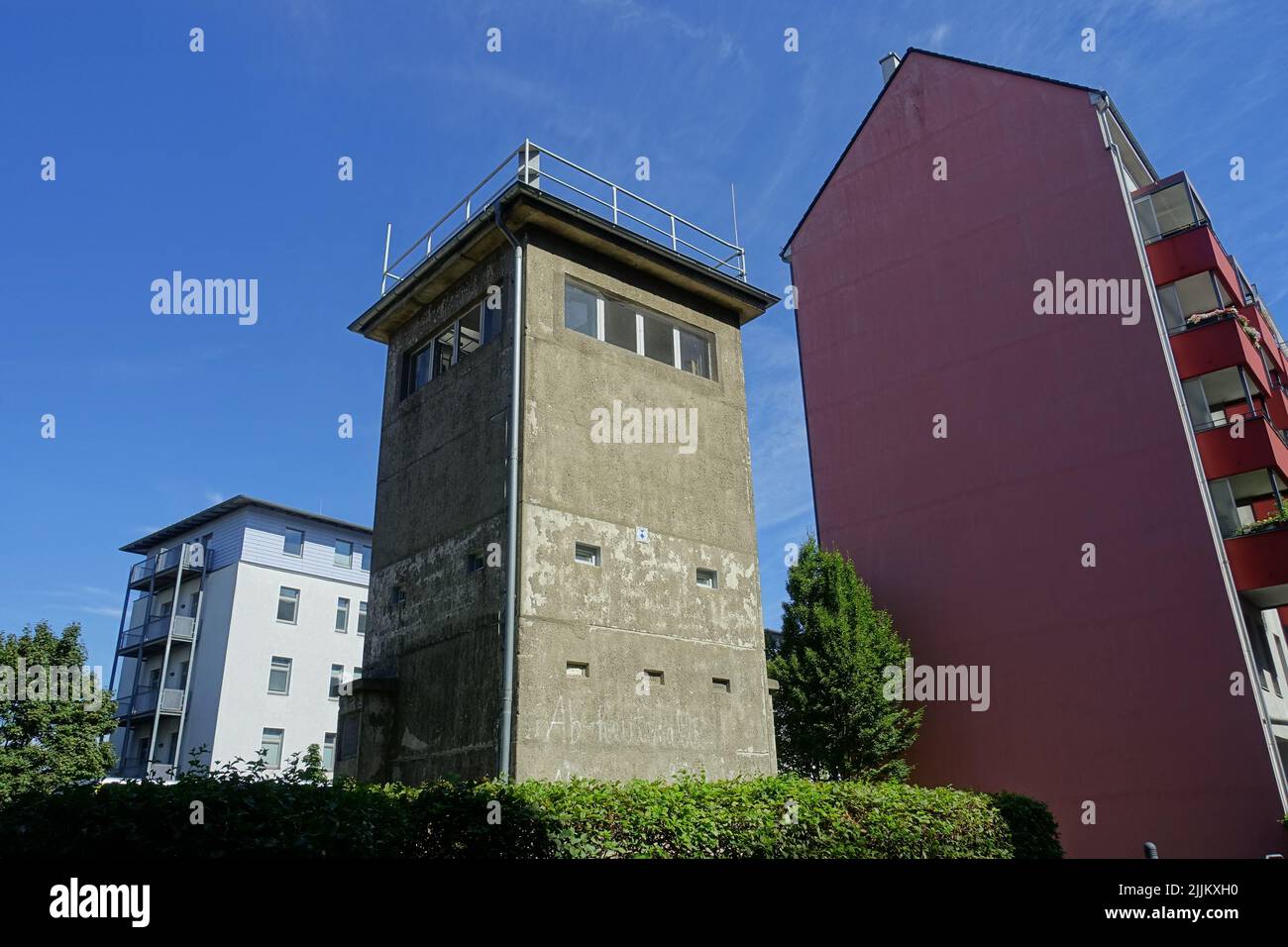Berlin, Mauer, Gedenkstätte Günter Litfin // Berlin Wall, Watchtower ...