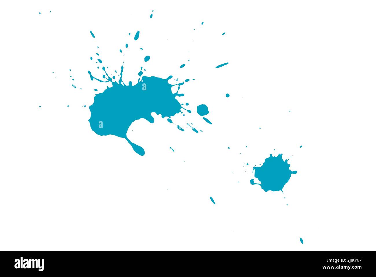 Some spots of blue ink on a white background Stock Photo - Alamy