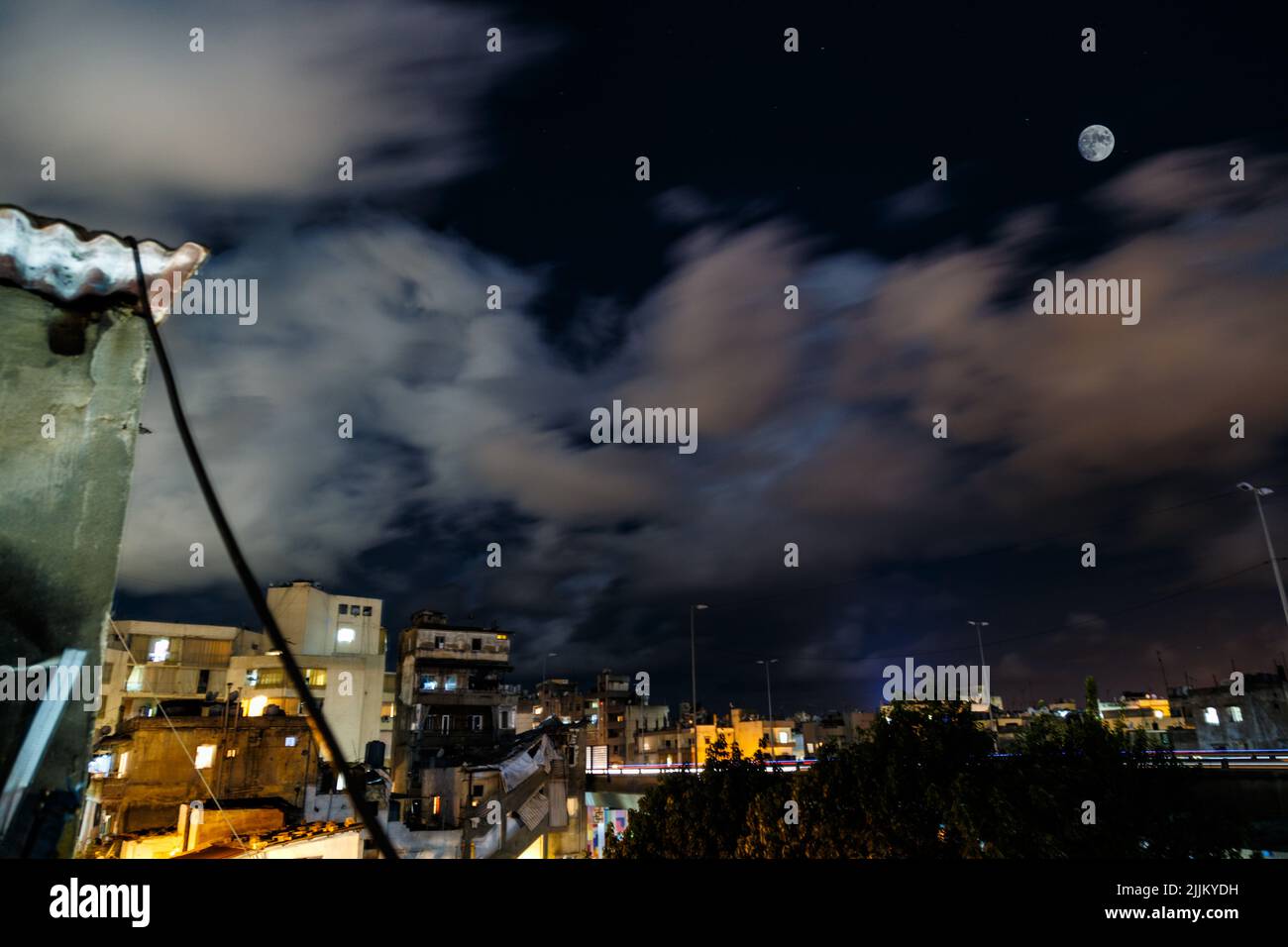 The full moon in the night sky over Lebanon Stock Photo - Alamy