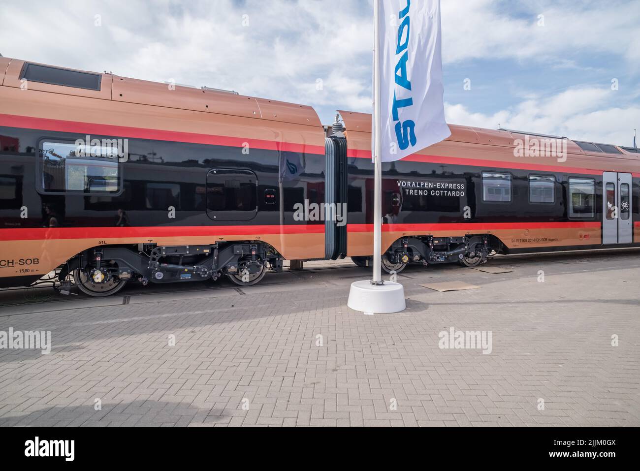 Berlin, Verkehrsmesse Innotrans, Stadler Flirt Bimodal Stock Photo - Alamy
