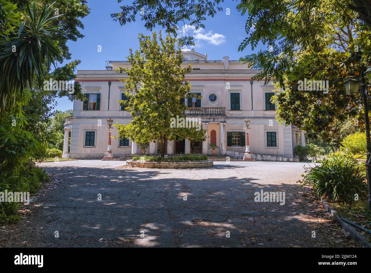 Mon Repos villa in the forest of Palaeopolis Corfu city on the island ...