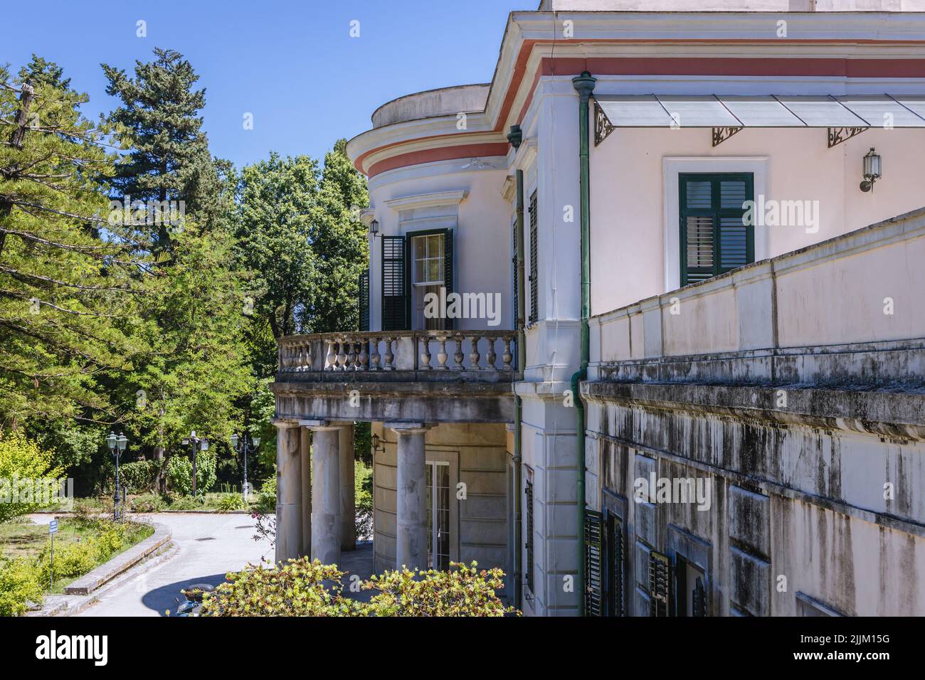 Mon Repos villa in the forest of Palaeopolis Corfu city on the island ...