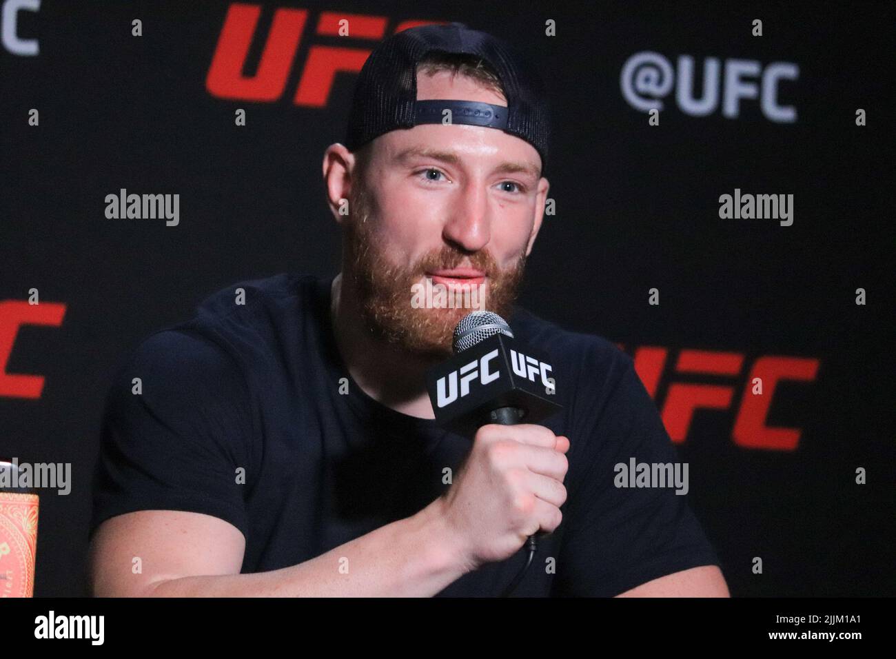 LAS VEGAS, NV - JULY 26: MMA Fighter Joseph Pyfer interacts with media ...