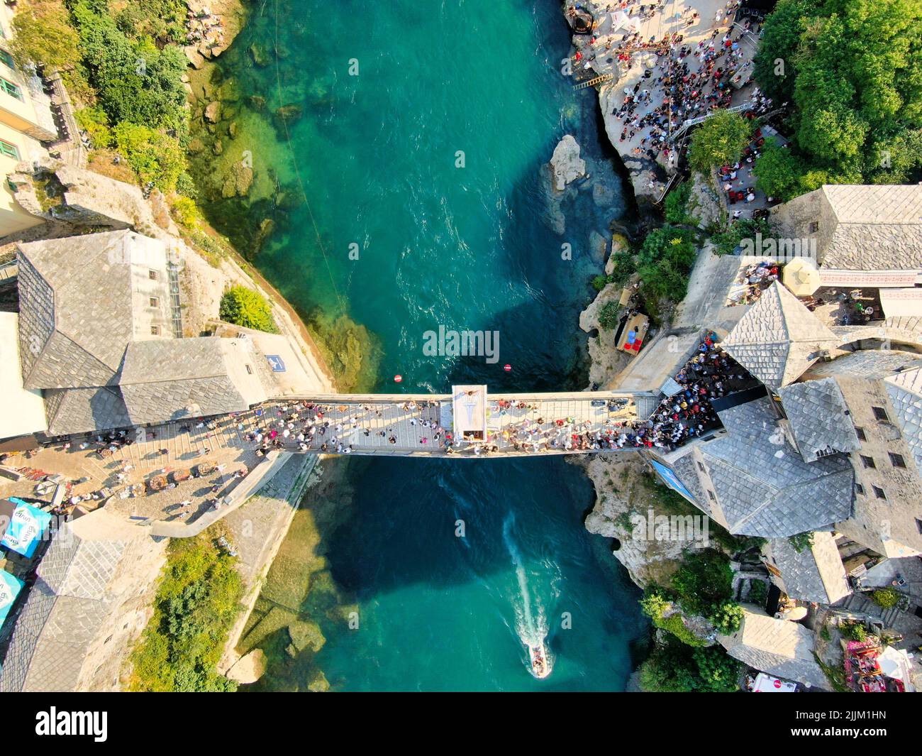A Bird view of Stari Most (Old Bridge) in Mostar, Bosnia and ...